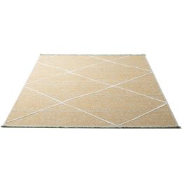 Teppich Sansibar "Braderup" Teppiche Gr. B/L: 80 cm x 150 cm, 2 mm, 1 St., goldfarben Schurwollteppiche