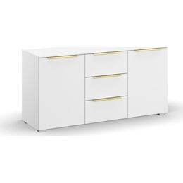 Kommode Rauch "Skat Glamour" Sideboards Gr. B/H/T: 120 cm x 61 cm x 42 cm, 3, weiß (alpinweiß) Kommode