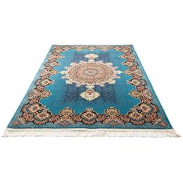 Orientteppich morgenland "Soraya" Teppiche Gr. B/L: 120 cm x 180 cm, 9 mm, 2,16 m², 1 St., blau (dunkelblau) Orientalische Muster