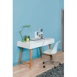 Schreibtisch Andas "Herdis" Tische Gr. B/H/T: 120 cm x 76 cm x 60 cm, 2 Schubladen, weiß (weiß, natur, weiß) Schreibtische