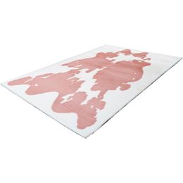 Hochflor-Teppich Calo-deluxe "Vogesen 500" Teppiche Gr. B/L: 160 cm x 230 cm, 30 mm, 1 St., rosa (rosa, weiß) Esszimmerteppiche