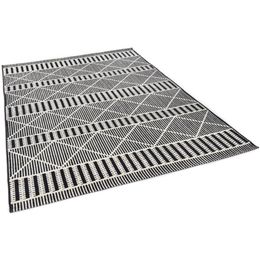 Teppich Tom Tailor HOME "Funky Outdoor Geometric" Teppiche Gr. B/L: 120 cm x 180 cm, 5 mm, 1 St., schwarz Esszimmerteppiche