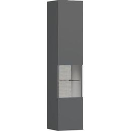 Glasvitrine Places of Style "Onyx" Schränke Gr. B/H/T: 30 cm x 140 cm x 27 cm, 1 St., grau (anthrazit hochglanz) Glasvitrinen
