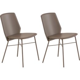 4-Fußstuhl CONNUBIA "SIBILLA CB/1959" Stühle Gr. B/H/T: 45 cm x 83 cm x 56 cm, 2 St., regeneriertes Leder, Metall, grau (taubengrau, taubengrau) 4-Fuß-Stühle