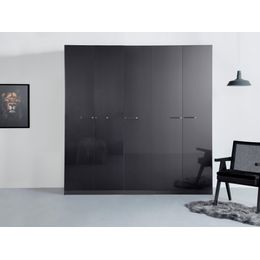 Drehtürenschrank Rauch "Oteli" Schränke Gr. B/H/T: 226 cm x 229 cm x 54 cm, Ohne Spiegel, grau (graumetallic, hochglanz effektgrau) Drehtürenschränke Bestseller