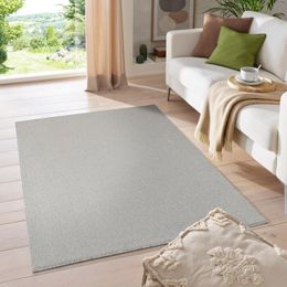 Teppich my home "Kurzflor-Frisee MALAGA 4700 uni meliert" Teppiche Gr. B/L: 200 cm x 280 cm, 10 mm, 1 St., beige (creme) Esszimmerteppiche