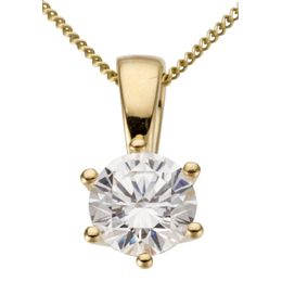 Ketten-Anhänger Firetti "Schmuck Geschenk Gold 750 Halsschmuck Anhänger Halskette Solitär" Schmuckanhänger Gr. 1 ct P2 = erkennbare Einschlüsse, Gelbgold 585-Diamanten, 1,3 g, gelb (gelbgoldfarben, gw=getöntes, weiß) Damen Anhänger