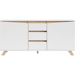 Sideboard ByLiving "Valentin" Sideboards Gr. B/H/T: 160 cm x 76 cm x 38 cm, weiß (weiß matt) Sideboards