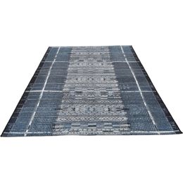 Teppich Gino Falcone "Outdoor-Africa 38" Teppiche Gr. B/L: 240 cm x 340 cm, 5 mm, 1 St., blau Esszimmerteppiche Flachgewebe, Ethno Style, In- und Outdoor geeignet