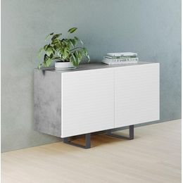 Sideboard DIVENTA Sideboards Gr. B/H/T: 110 cm x 67 cm x 45 cm, weiß (beton weiß) Sideboards