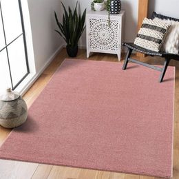 Teppich Carpet City "Fancy" Teppiche Gr. B/L: 200 cm x 290 cm, 12 mm, 1 St., rosa (rosé) Esszimmerteppiche Kurzflor, Einfarbig, 3D-Optik, Streifen Look