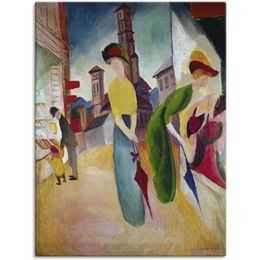 Wandbild Artland "Vorm Hutladen. 1913" Bilder Gr. B/H: 90 cm x 120 cm, Leinwandbild Frau, 1 St., bunt Kunstdrucke