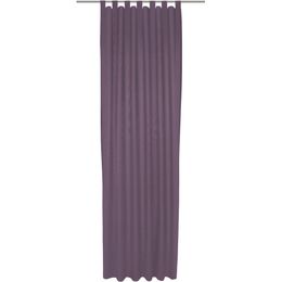 Vorhang WIRTH "Uni Collection" Gardinen Gr. 385 cm, Schlaufen, 142 cm, lila (aubergine) Schlaufen