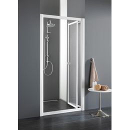 Dusch-Falttür FORTE "Domino" Duschtüren Gr. B/H: 102 cm x 185 cm, beidseitig montierbar, ohne Antikalk-Versiegelung, weiß Duschen