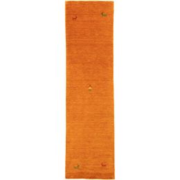 Läufer morgenland "GABBEH SAHARA" Teppiche Gr. B/L: 80 cm x 300 cm, 18 mm, 1 St., orange Teppichläufer
