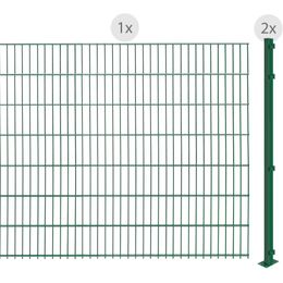 Arvotec Doppelstabmattenzaun "EASY 143 zum Aufschrauben" Zaunelemente Gr. H/L: 143 cm x 2 m H/L: 143 cm, grün (dunkelgrün) Zaunelemente