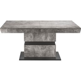Esstisch ByLiving "Matthew" Tische Gr. B/H/T: 160 cm x 75 cm x 90 cm, Synchronauszug, grau (betonfarbend) Ausziehbarer Esstisch Holz-Esstische Rechteckiger