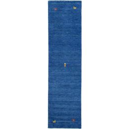 Läufer morgenland "GABBEH SAHARA" Teppiche Gr. B/L: 80 cm x 300 cm, 18 mm, 1 St., blau Teppichläufer