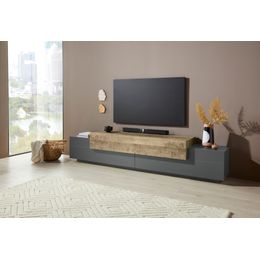 TV-Board Tecnos "Coro" Sideboards Gr. B/H/T: 240 cm x 51,6 cm x 45 cm, braun (anthrazit matt, oak k356) TV-Lowboards