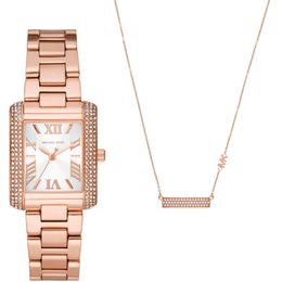 Quarzuhr Michael Kors "EMERY, MK1074SET" Armbanduhren rosegold (roségoldfarben) Damen Quarzuhren