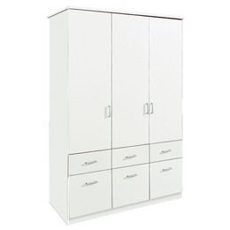 Kleiderschrank Rauch "Bremen" Schränke Gr. B/H/T: 136 cm x 199 cm x 58 cm, ohne Spiegel, 3 St., weiß Kleiderschränke