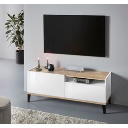 TV-Board Inosign "sunrise" Sideboards Gr. B/H/T: 120 cm x 47 cm x 40 cm, 1, weiß (weißhg, ahorn pereira) TV-Lowboards