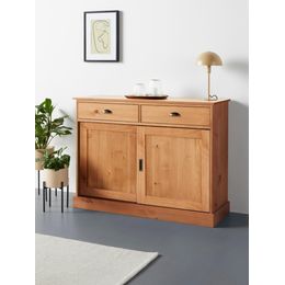 Sideboard Home Affaire "Schröder" Sideboards Gr. B/H/T: 114 cm x 85 cm x 40 cm, 2, beige (natur gebeizt, gewachst) Sideboards