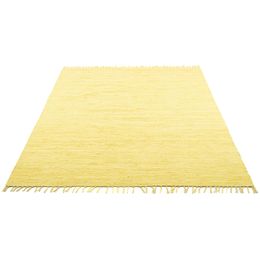 Teppich my home "Cadis" Teppiche Gr. B/L: 160 cm x 230 cm, 5 mm, 1 St., gelb Baumwollteppiche