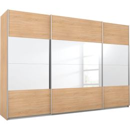 Schwebetürenschrank Rauch "Quadra" Schränke Gr. B/H/T: 315 cm x 210 cm x 62 cm, 3 St., braun (struktureichefarben hell, spiegel) Schranksysteme und Schrankserien