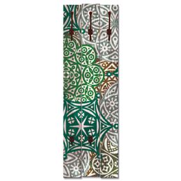 Garderobenleiste Artland "Marokkanischer Stil_grün" Garderobenhalter Gr. B/H/T: 45 cm x 140 cm x 2,8 cm, grün Haken