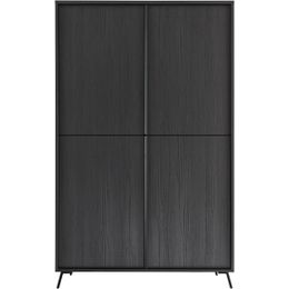 Highboard Lc "City" Sideboards Gr. B/H/T: 104 cm x 174 cm x 40 cm, schwarz (schwarz melamin holzstruktur) Highboards