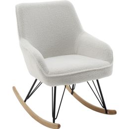 Schaukelstuhl MCA furniture "Oran" Stühle Gr. B/H/T: 69 cm x 91 cm x 80 cm, Metall, weiß (weiß, buche) Schaukelstuhl Schaukelstühle