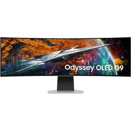 G (A bis G) Samsung Curved-Gaming-OLED-Monitor "Odyssey OLED G9 S49CG954SU" Monitore silberfarben (silber) Monitore