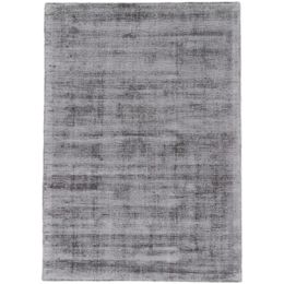 Teppich CarpetFine "Ava Viskoseteppich" Teppiche Gr. B/L: 200 cm x 290 cm, 13 mm, 1 St., grau (hellgrau) Esszimmerteppiche Seidenoptik, leichter Glanz, auch als Läufer erhältlich