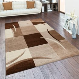 Teppich Paco Home "Diamond 665" Teppiche Gr. B/L: 200 cm x 290 cm, 17 mm, 1 St., braun Esszimmerteppiche