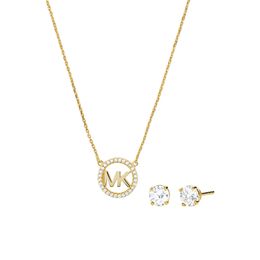 Ohrring und Ketten Set Michael Kors "PREMIUM, MKC1260AN040, MKC1260AN791, MKC1260AN710" Schmuck-Sets goldfarben (gelbgoldfarben, kristallweiß, kristallweiß) Damen Brautschmuck