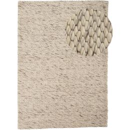 Wollteppich CarpetFine "Sina" Teppiche Gr. B/L: 120 cm x 170 cm, 14 mm, 1 St., beige (dunkelbeige) Schurwollteppiche