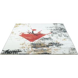 Teppich Sansibar "Rantum Beach SA-027" Teppiche Gr. B/L: 100 cm x 200 cm, 3 mm, 1 St., bunt (red multi) Esszimmerteppiche