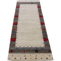 Wollteppich CarpetFine "Gabbeh Vida" Teppiche Gr. B/L: 80 cm x 300 cm, 15 mm, 1 St., beige Schurwollteppiche