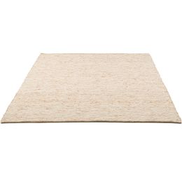 Wollteppich Sansibar "Hörnum" Teppiche Gr. B/L: 70 cm x 140 cm, 12 mm, 1 St., beige (dark, beige) Schurwollteppiche Handweb Teppich, meliert, reine gewalkte Wolle, handgewebt