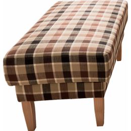 Hocker Home Affaire "Scalea" Gr. B/H/T: 110 cm x 51 cm x 55 cm, Struktur karo, braun Polsterhocker Hocker