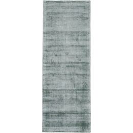 Teppich CarpetFine "Ava Viskoseteppich" Teppiche Gr. B/L: 80 cm x 600 cm, 13 mm, 1 St., grün (mint) Esszimmerteppiche