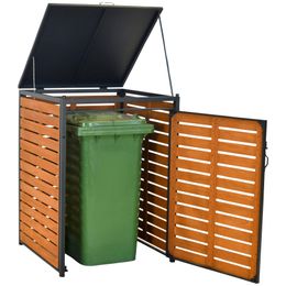 Mülltonnenbox Merxx "Basis Alu/Eukalyptus" Aufbewahrungsboxen Gr. B/H/T: 64 cm x 107 cm x 64 cm, grau (graphit) Garten- Kissenboxen