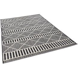 Teppich Tom Tailor HOME "Funky Outdoor Geometric" Teppiche Gr. B/L: 160 cm x 235 cm, 5 mm, 1 St., schwarz Esszimmerteppiche