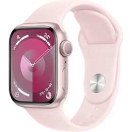Smartwatch Apple "Watch Series 9 GPS Aluminium 41mm M/L" Smartwatches rosa Fitness-Tracker
