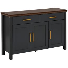 Sideboard Home Affaire "Martinau" Sideboards Gr. B/H/T: 130 cm x 83 cm x 39 cm, grau (grau, walnussfarben) Sideboards