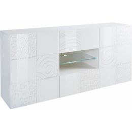 Sideboard Lc "Miro" Sideboards weiß (weiß hochglanz lack mit siebdruck) Sideboards
