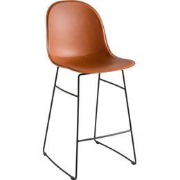 4-Fußstuhl CONNUBIA "Academy CB/1674-LHS / -V_P15" Stühle Gr. B/H/T: 48 cm x 105 cm x 55 cm, Leder, Metall, braun (cognac r04, schwarz) 4-Fuß-Stühle
