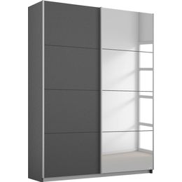 Schwebetürenschrank Rauch "Subito" Schränke Gr. B/H/T: 136 cm x 197 cm x 61 cm, 1 Spiegel- und 1 Dekortür, 2, grau (graumetallic) Schranksysteme und Schrankserien