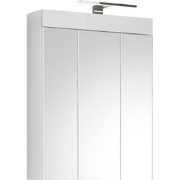 Spiegelschrank Welltime "Triest" Schränke Gr. B/H/T: 60 cm x 79 cm x 18 cm, 3 St., weiß (weiß hochglanz mdf tz, spiegelglas, nb) Bad-Spiegelschränke
